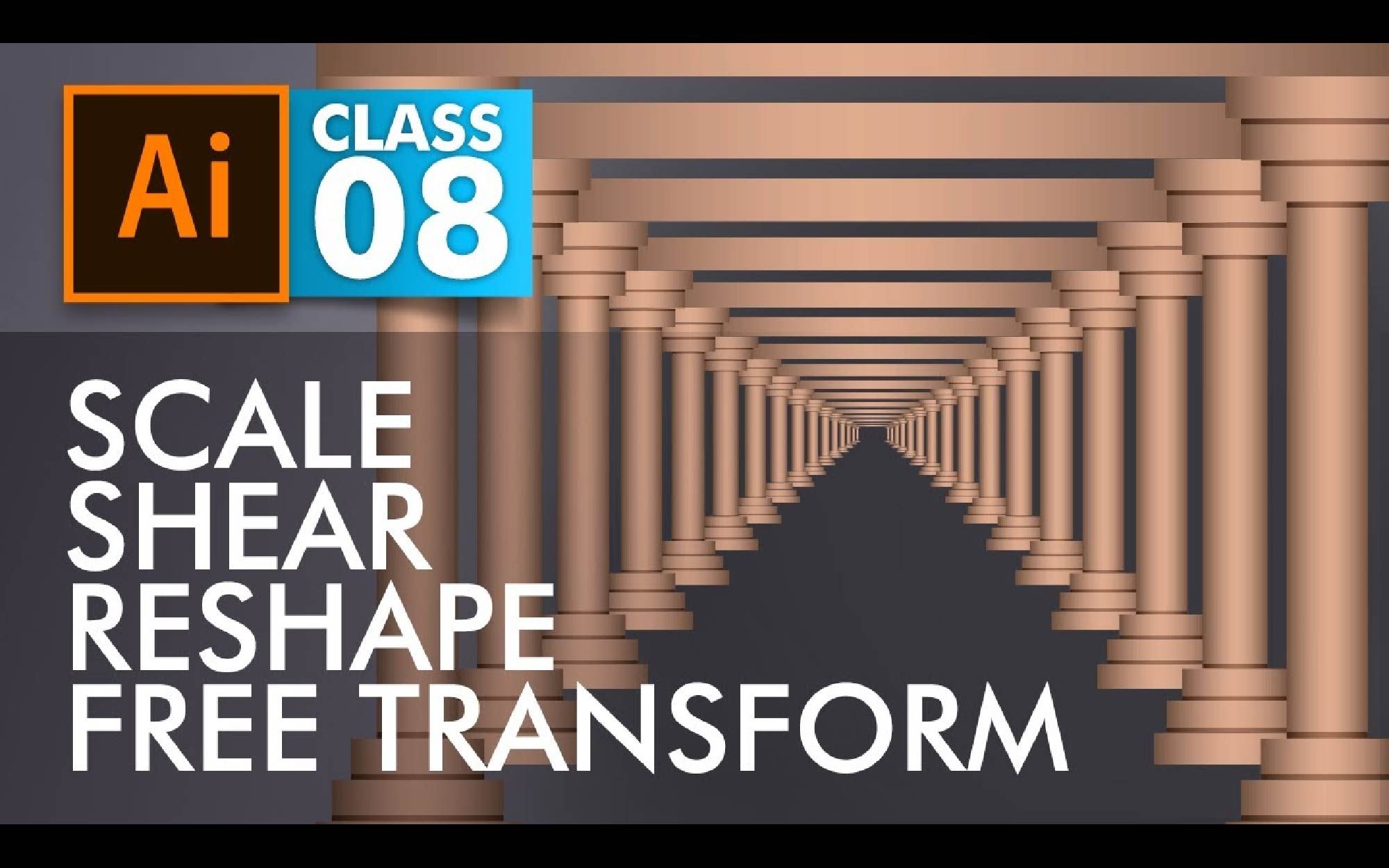 Adobe Illustrator教程-基础第八节(比例缩放工具、自由变换工具)