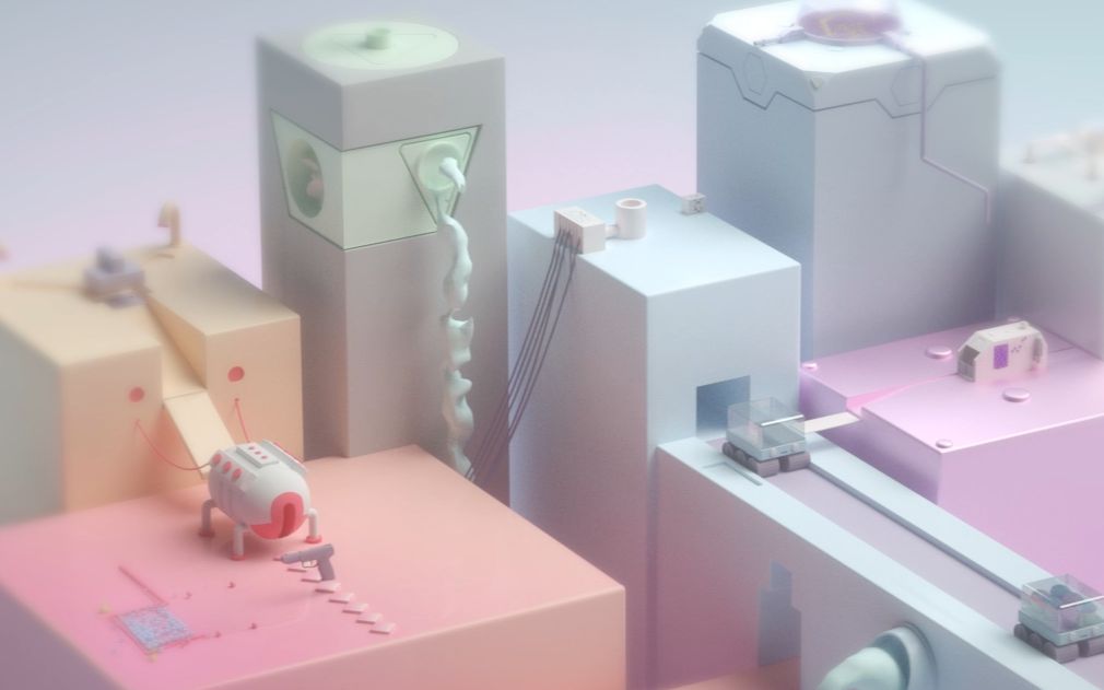 初中未毕业,第一次玩C4D,就做了一个小清新+机械装置动画!