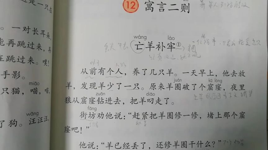 二年级下册亡羊补牢解释