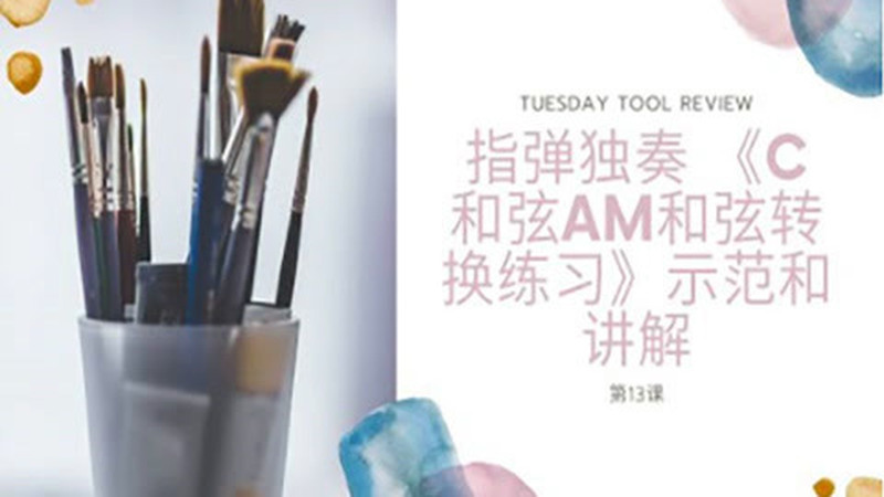 指弹独奏吉他教学初学从零开始指弹独奏《C和弦Am和弦转换练习》...