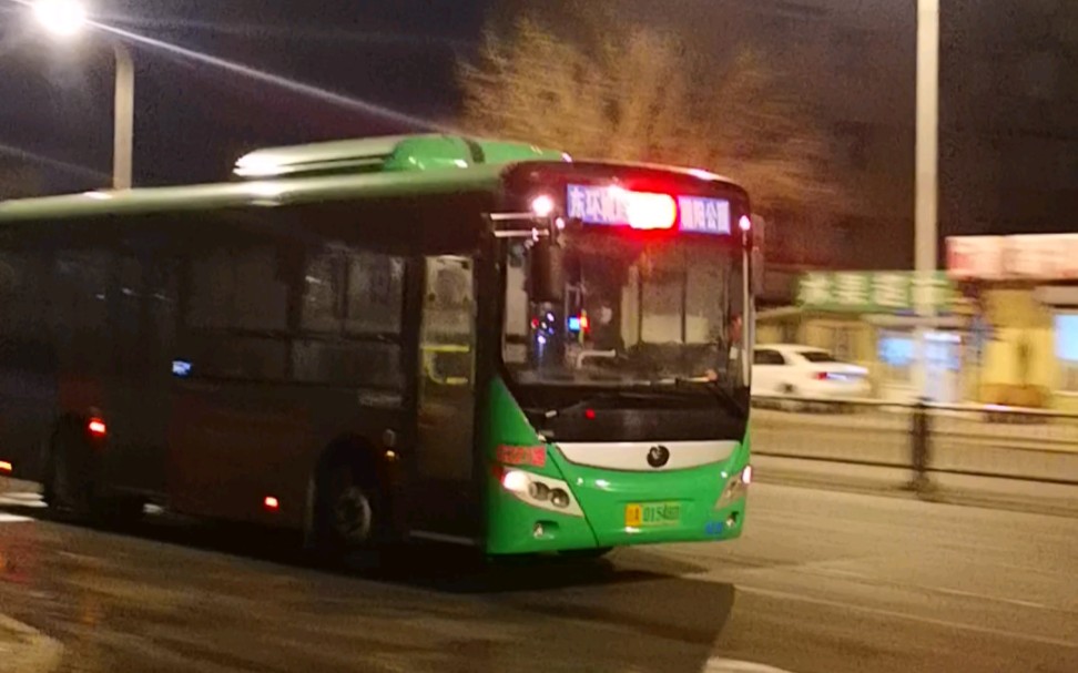 【长春公交】G227路由其它线路调度的宇通E8型纯电动公交车驶离...
