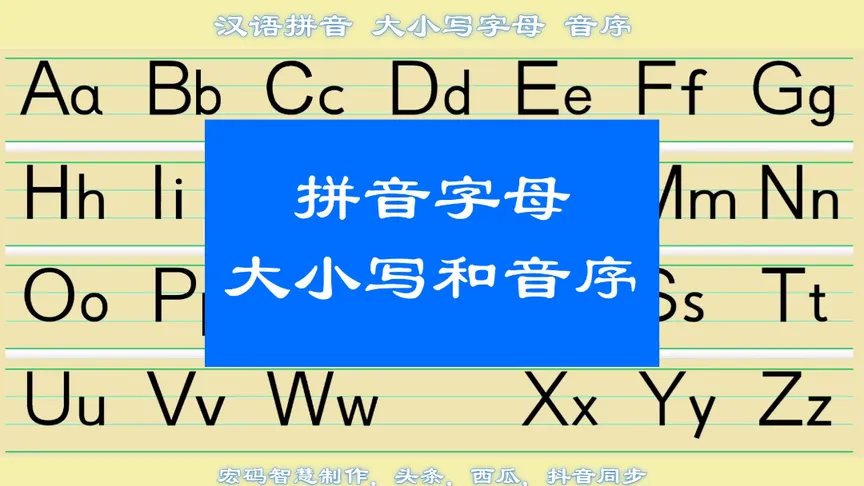 拼音音序表,大小写字母,26个汉语拼音字母大小写发音和排序