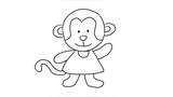小猴子幼儿亲子简笔画