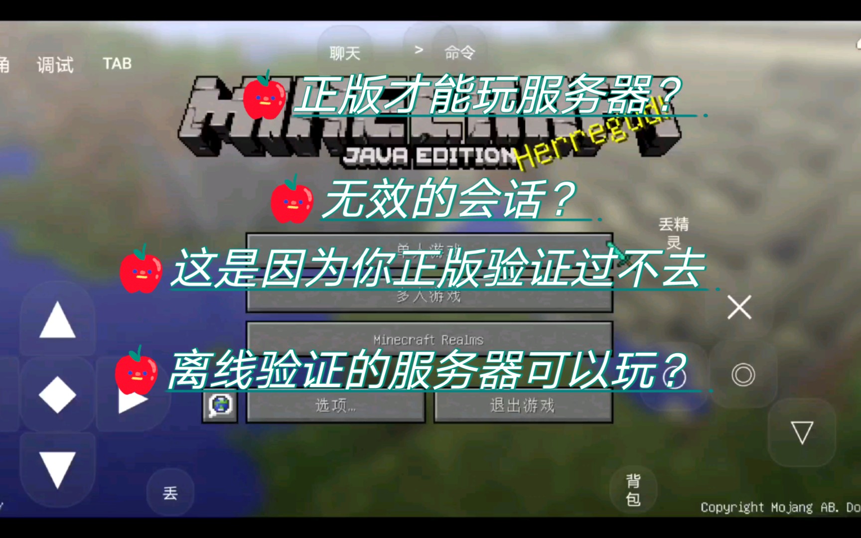 【我的世界基岩版互通服】Minecraft服务器无效的会话 正版验证问题