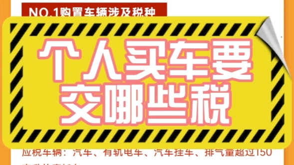 个人买车要交哪些税