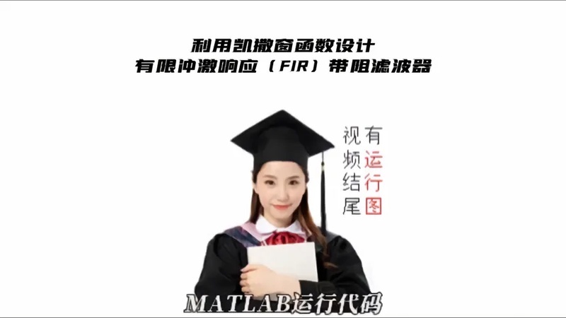 利用凯撒窗函数设计有限冲激响应(FIR)带阻滤波器