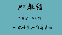 pr视频教程初级基础一次性添加所有素材提供剪辑速度的方法之一