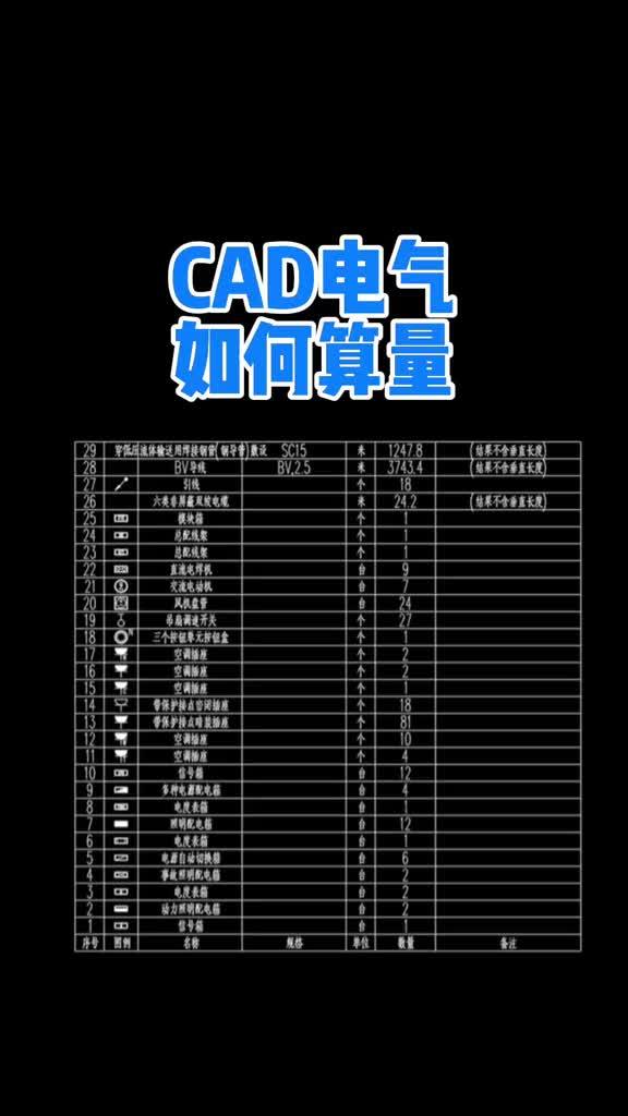 cad电气如何算量#cad#cad教程#电气工程#算量
