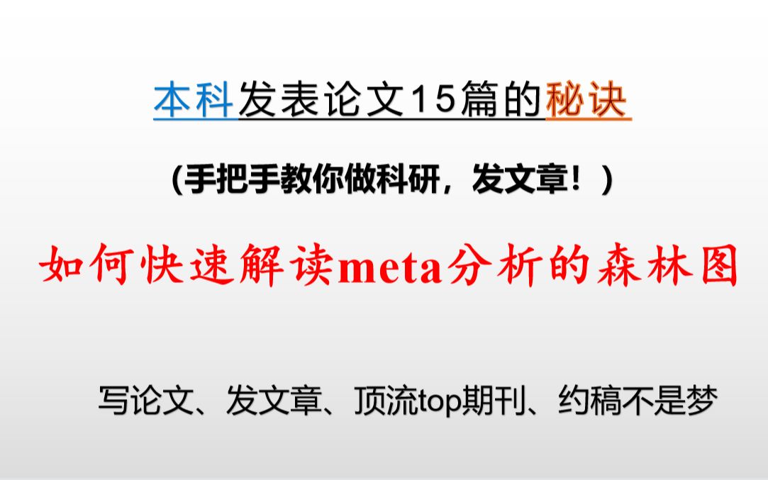 5分钟教您快速解读meta分析的森林图