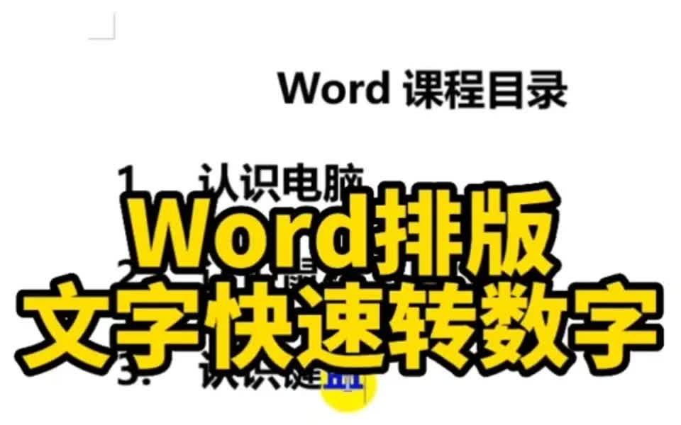 Word排版文字转数字