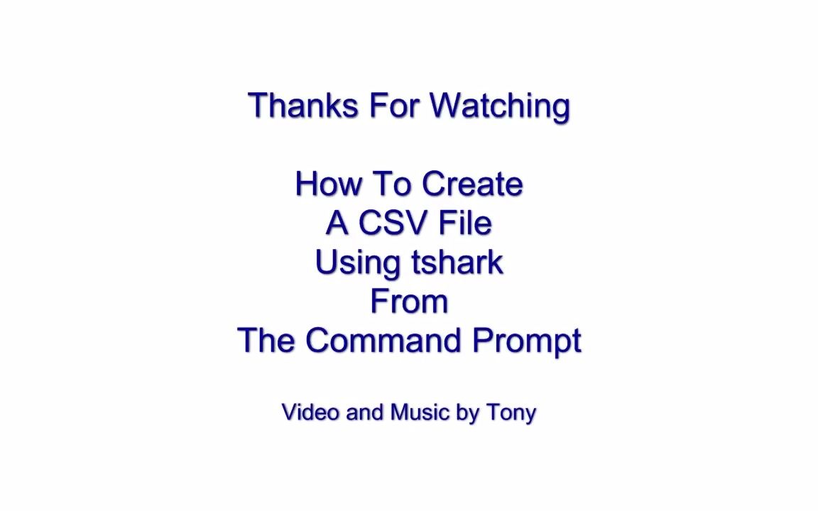 5分钟学会用tshark创建csv文件