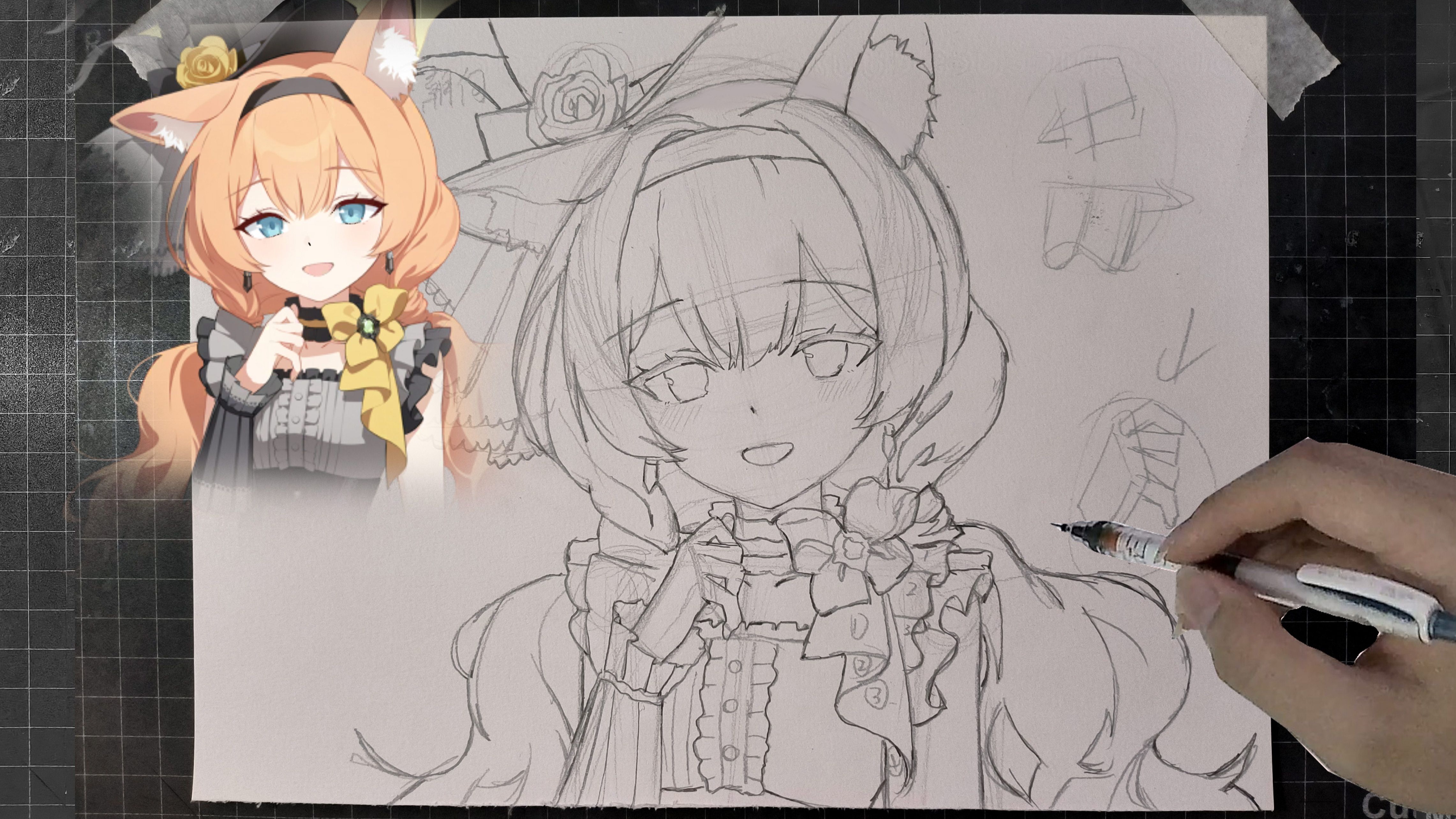 【起稿教程】教你如何画好一只可爱的偶像玛丽!sensei你能一直看着我...