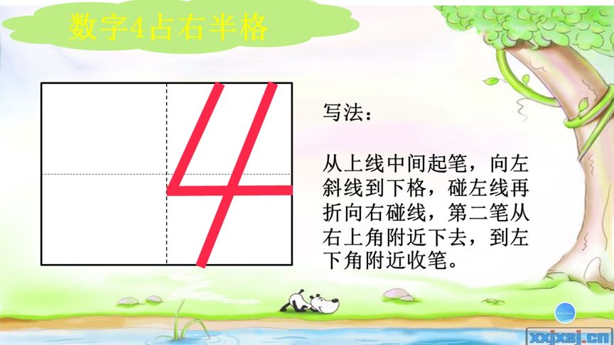 3-6岁幼儿思维训练-数字4的书写,培养幼儿对数字认知及书写!