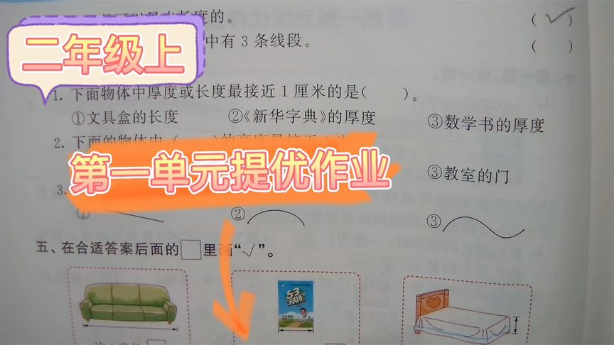 二年级数学5.3天天练第6页:生活中物体的长度要怎样估算?