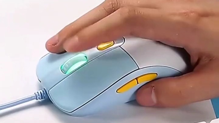 #鼠标达尔优CM615白蓝游戏有线鼠标机械电竞宏台式笔记本电脑通用...