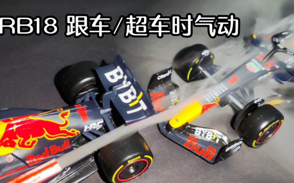 用比美高简单演示红牛RB18跟车/超车时气流走向 (F1模型简易气动模拟)