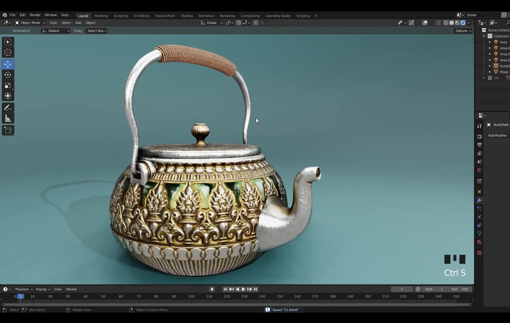 Blender教程,用纹理雕刻茶壶建模