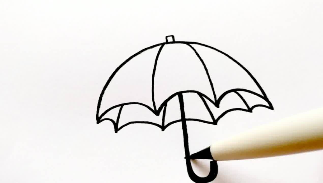 这样画雨伞很简单,亲子简笔画教学!