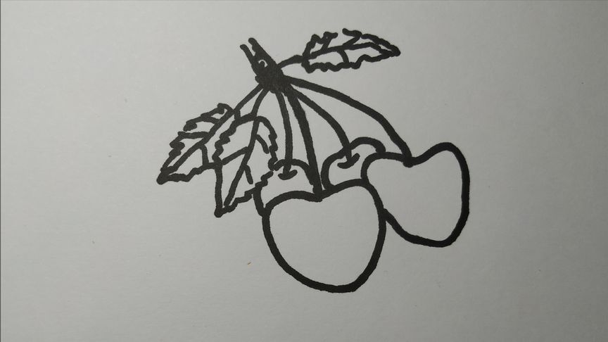 简笔画(樱桃)还有谁没吃过的呢?快来告诉我吧!