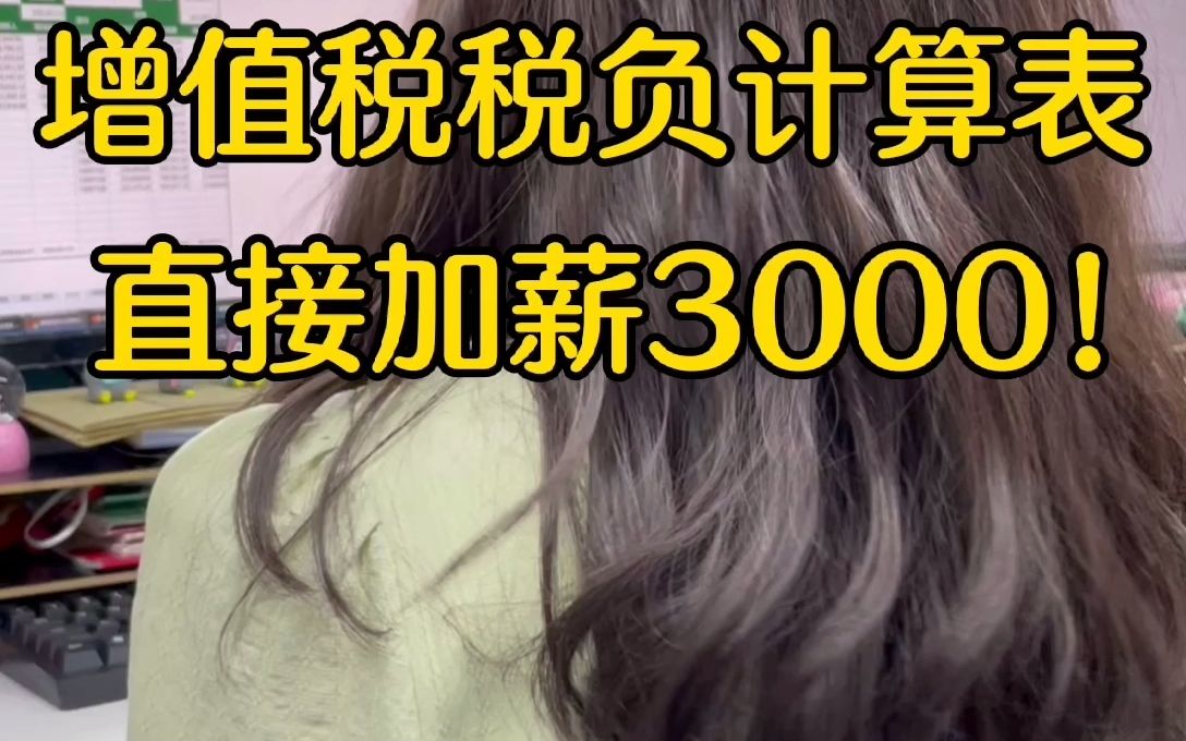 张会计凭借一套增值税税负率计算表,竟然被加薪了3000!不过看了她做...