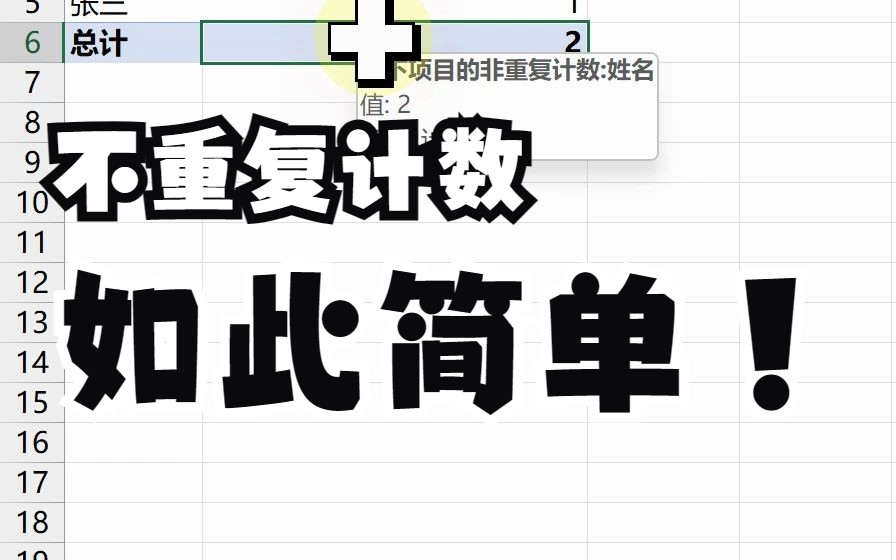 Excel数据透视表如何不重复计数