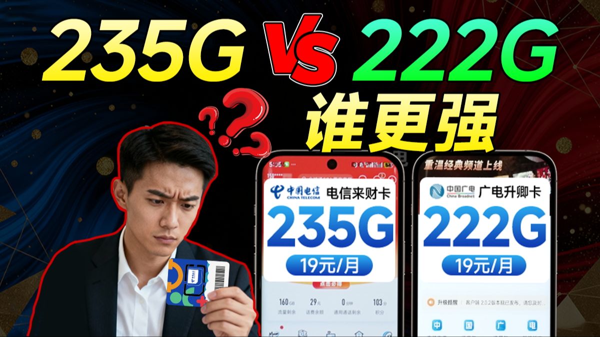 【省流版】这两张流量卡治好了我的月底焦虑症!电信来财卡vs广电升...