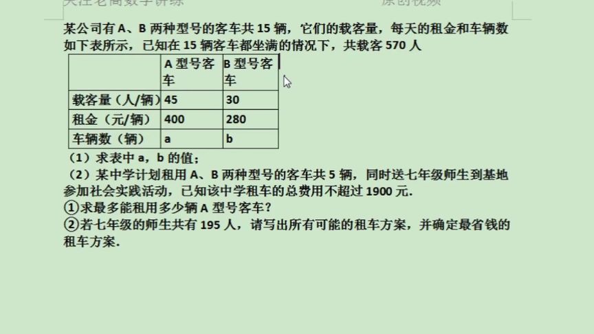 七年级必考题:方程和不等式组的综合应用,方法你要会!