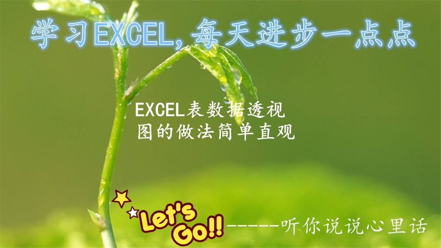 EXCEL表数据透视图的做法,简单直观