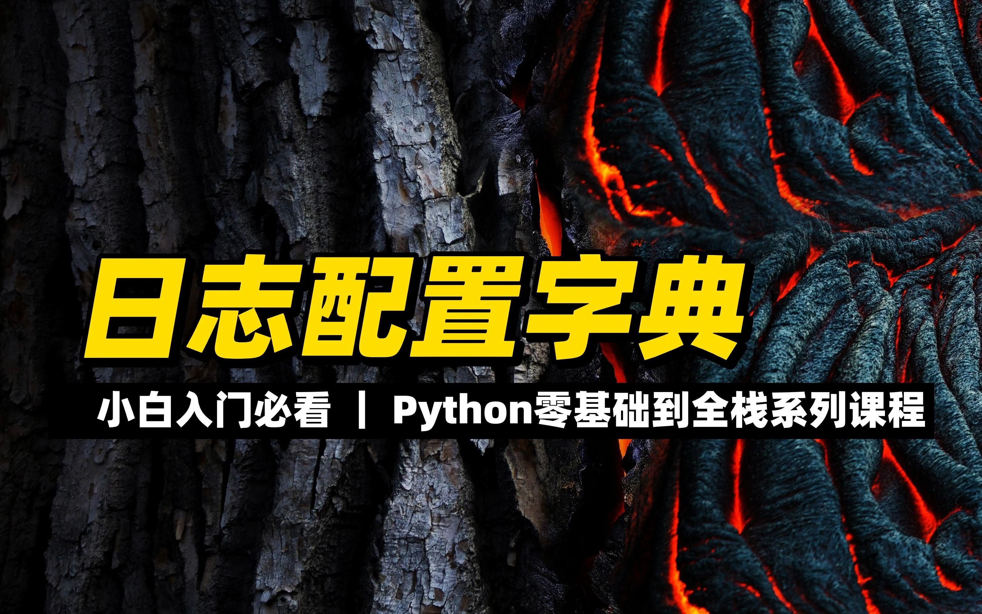 日志配置字典 - 《python零基础到全栈系列》