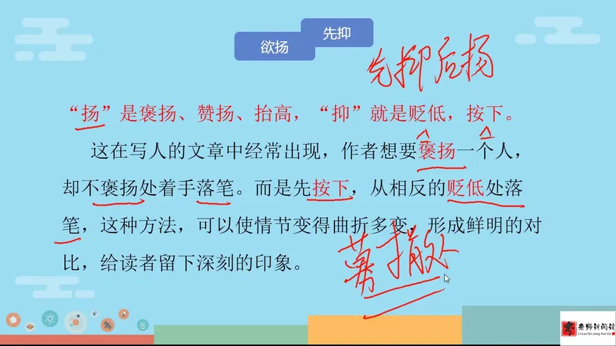 语文阅读理解基础知识第14讲:表现手法之欲扬先抑