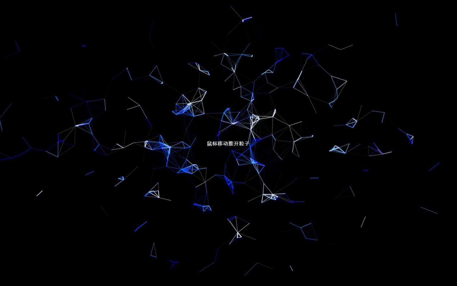 HTML5+CSS3+JS小实例:科技感满满的鼠标移动推开粒子特效