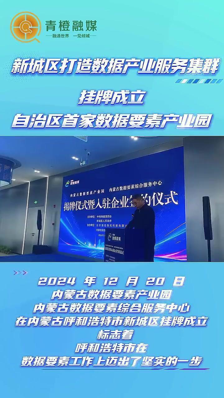 新城区打造数据产业服务集群挂牌成立自治区首家数据要素产业园
