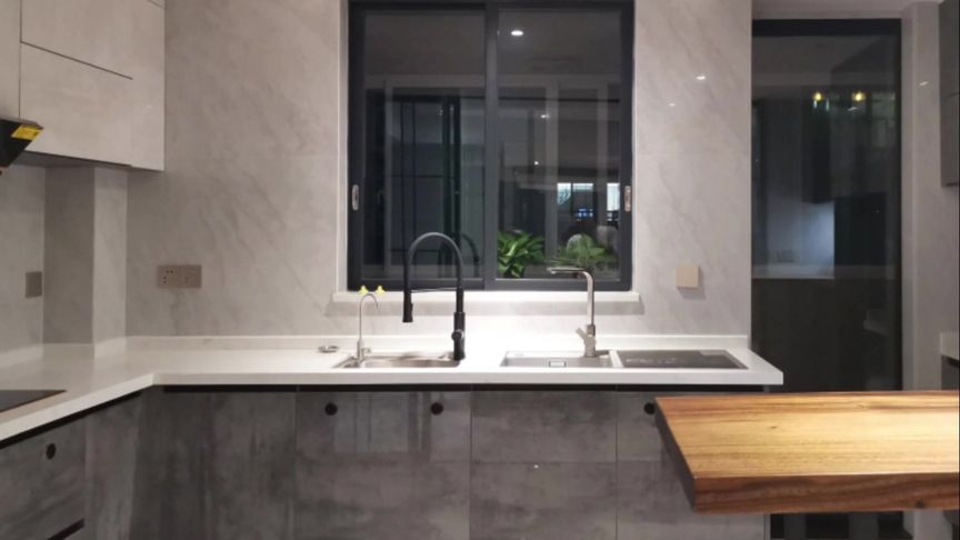 开放式厨房+隐藏式推拉门 #装修 #开放式厨房 #潮州室内设计