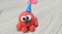 ...(橡皮泥)手工制作教程,章鱼的制作过程,超级简单的手工让孩子做一下吧