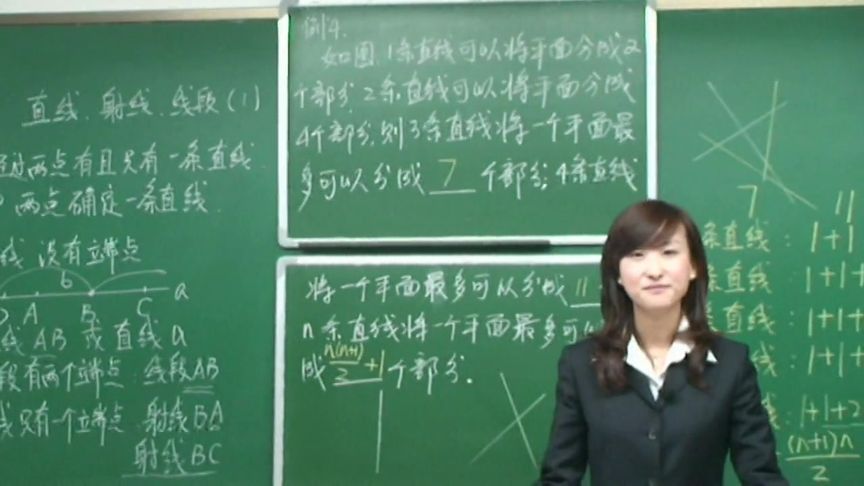 初中一年级数学:直线、射线、线段(1)