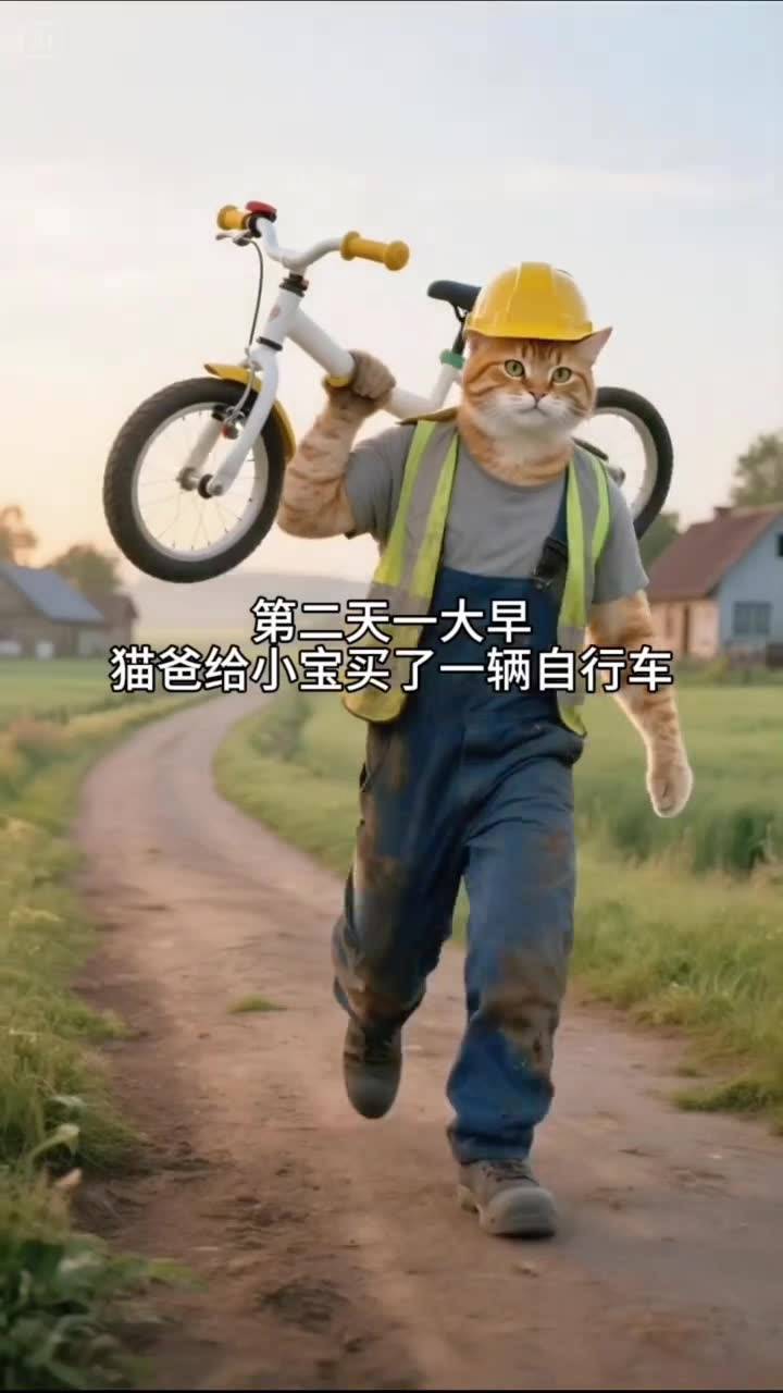 动漫:小宝学骑自行车,成年人的生活多么不容易