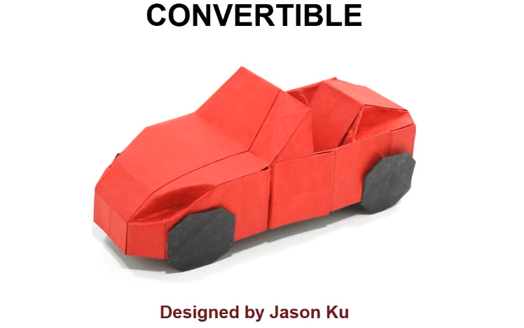 【折纸搬运】教你折一辆帅气的敞篷汽车--Origami Convertible Car ...