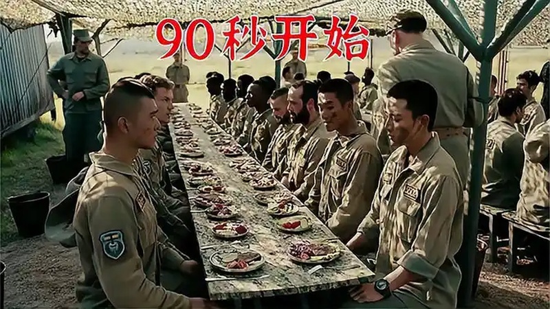 十大军营吃饭合集,90秒倒计时响起,新兵在聊天,老兵都在狂扒饭
