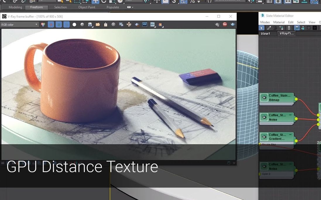 GPU 距离贴图的应用(V-Ray Next for 3ds Max Courseware– 27)