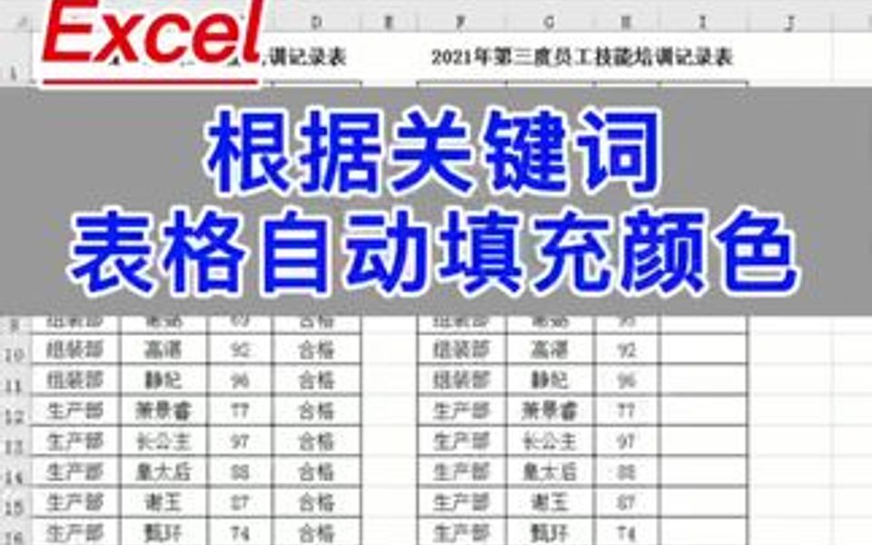 Excel技巧:根据关键字,表格自动填充颜色。