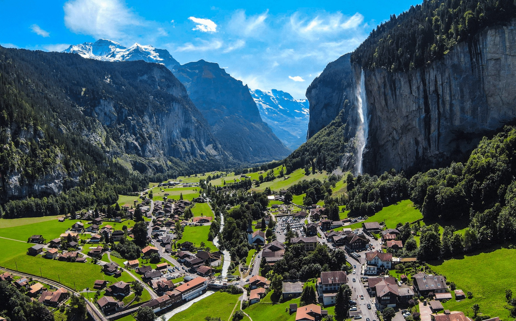 【地理 旅行】瑞士劳特布龙嫩(LAUTERBRUNNEN)美景