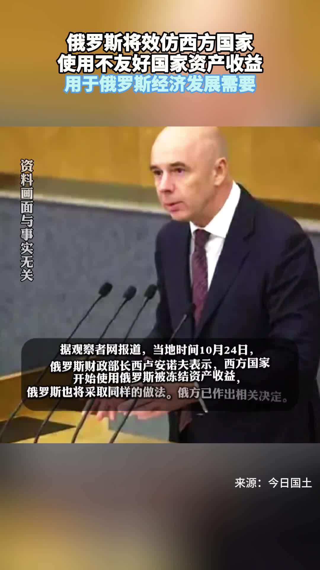 使用不友好国家资产收益,用于俄罗斯经济发展需要