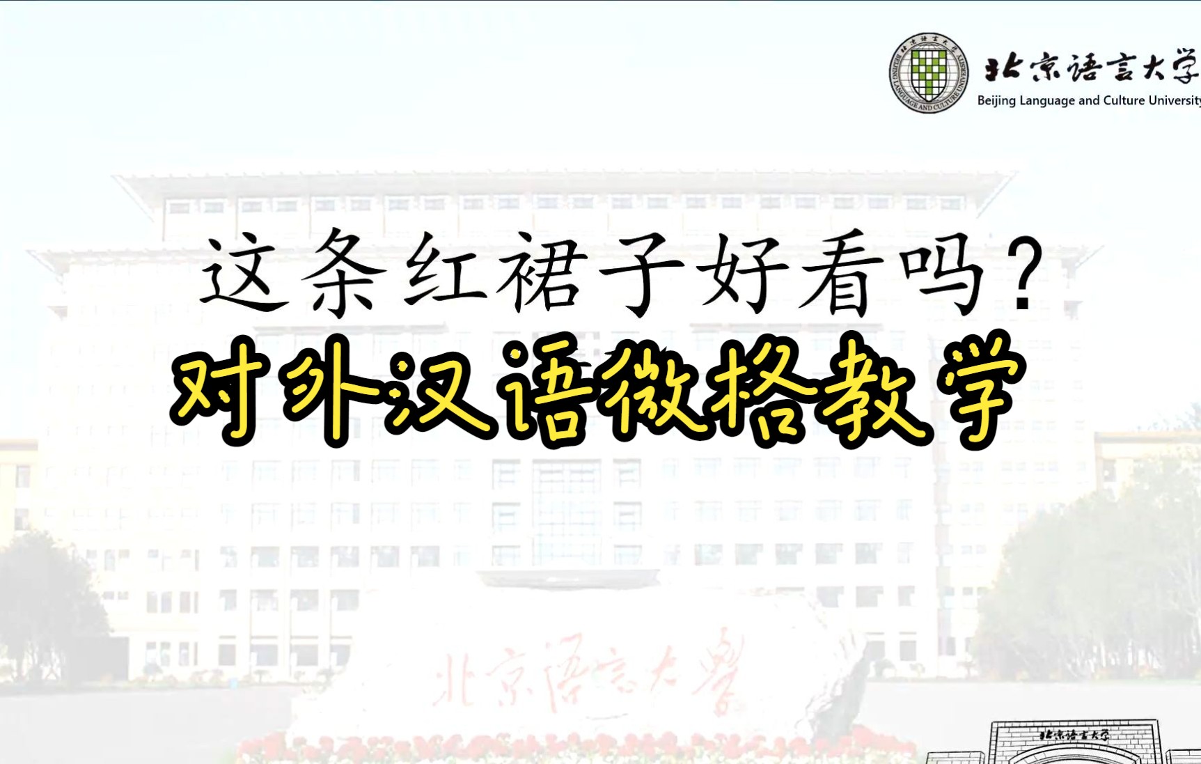 对外汉语微格教学|这条红裙子好看吗?