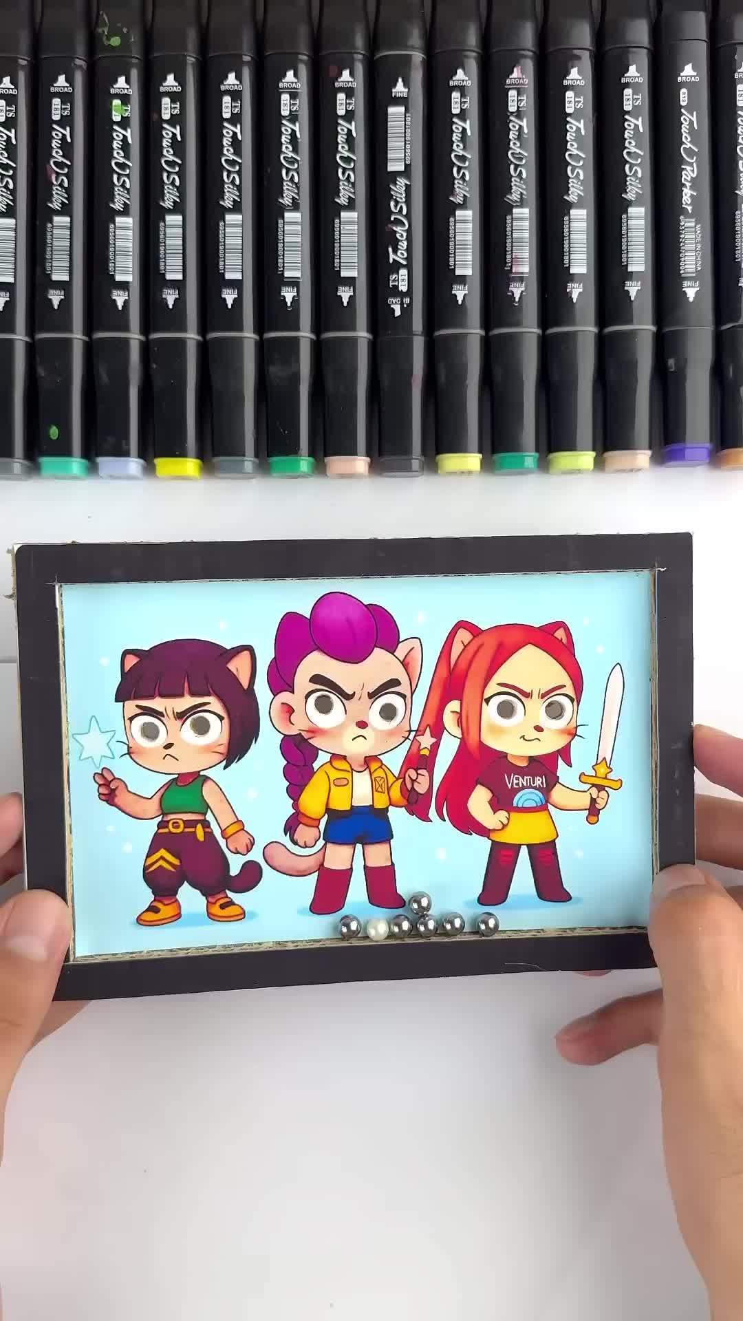 马克笔绘卡通角色