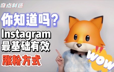【奇点制造】你知道吗?Instagram最基础有效的涨粉方式!