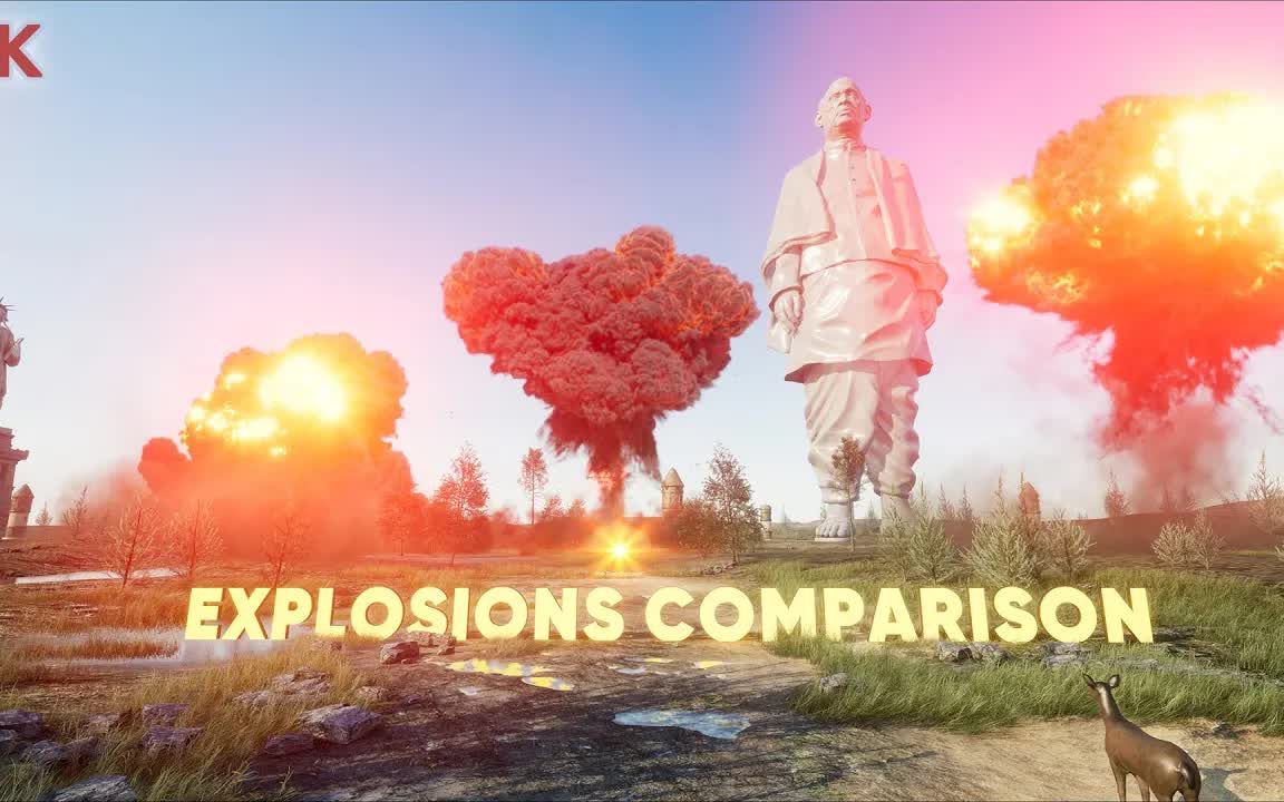 人类历史上爆炸物(导弹、炸弹、核弹)的爆炸半径排行