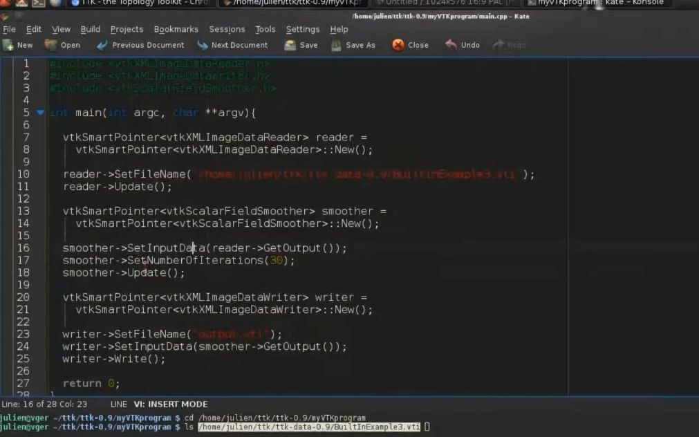 08 拓扑工具包TTK 使用教程 - Using TTK with VTK_C++