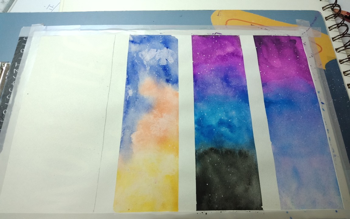 零基础自制水粉星空书签