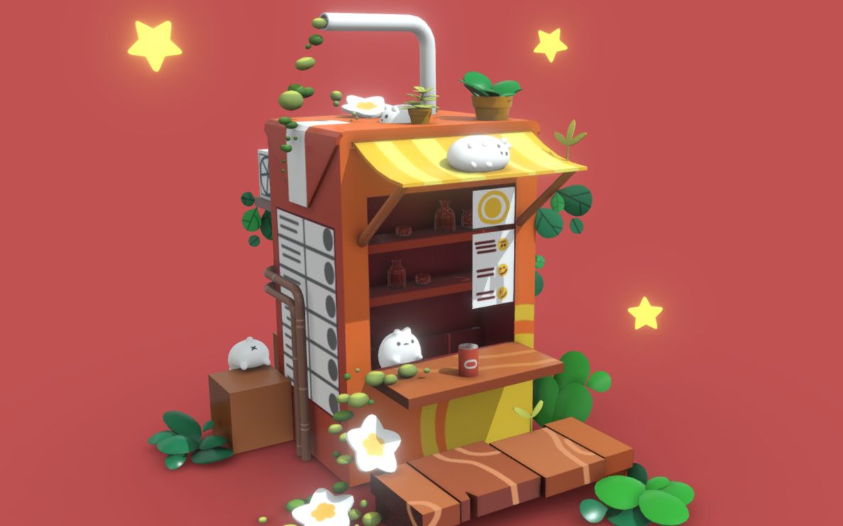 模型作业,Maya简单卡通动画场景建模