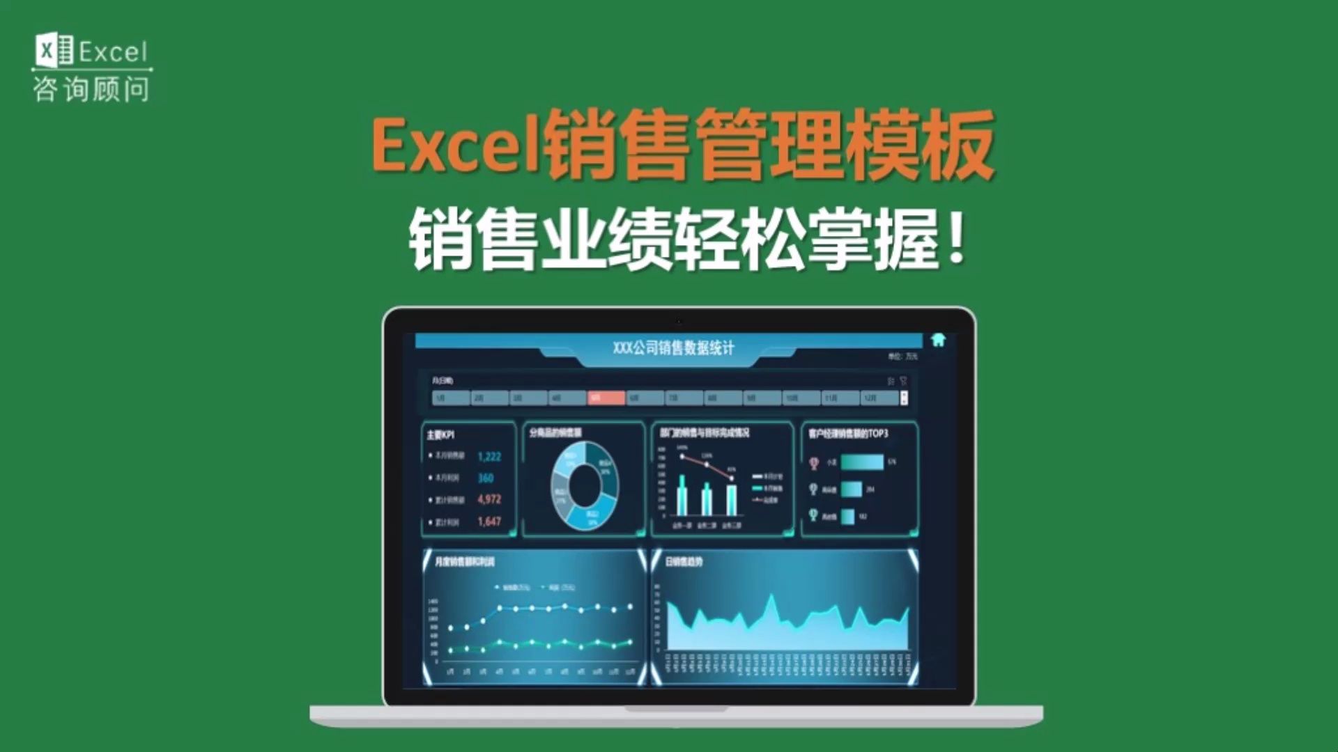 Excel销售管理模板,销售业绩轻松掌握!无标题项目
